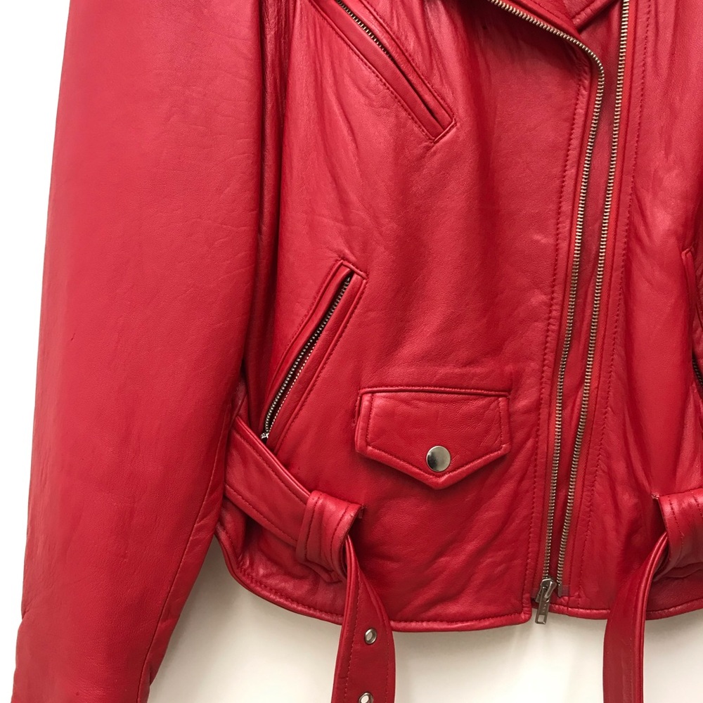 100% Red Leather Motorcycle Jacket - Gem